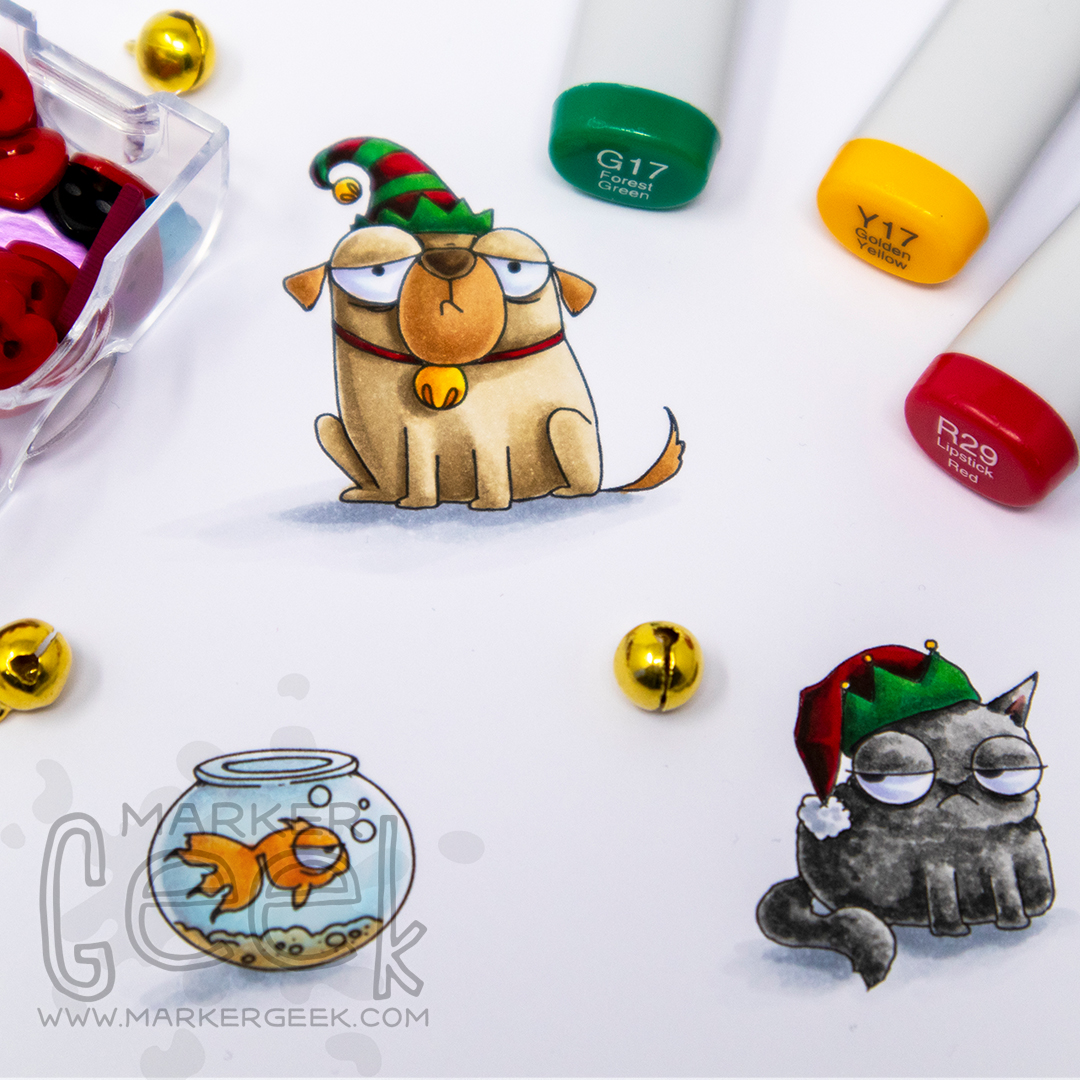 Oddball Christmas Pets Copic Video - Marker Geek