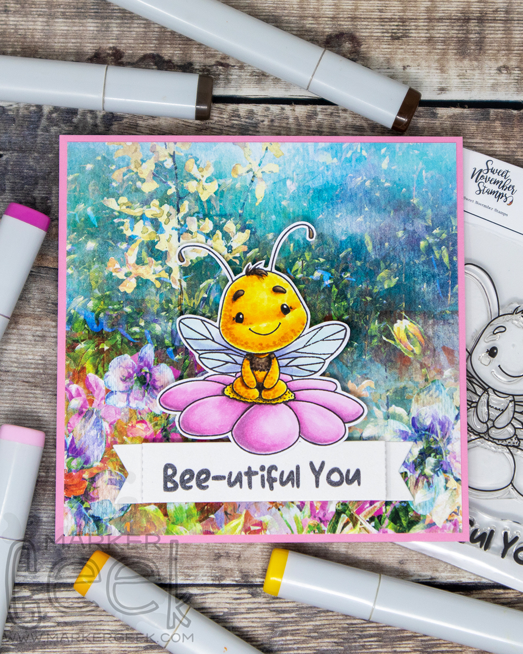 Sweet November Stamps Bee-utiful You Copic Video - Marker Geek