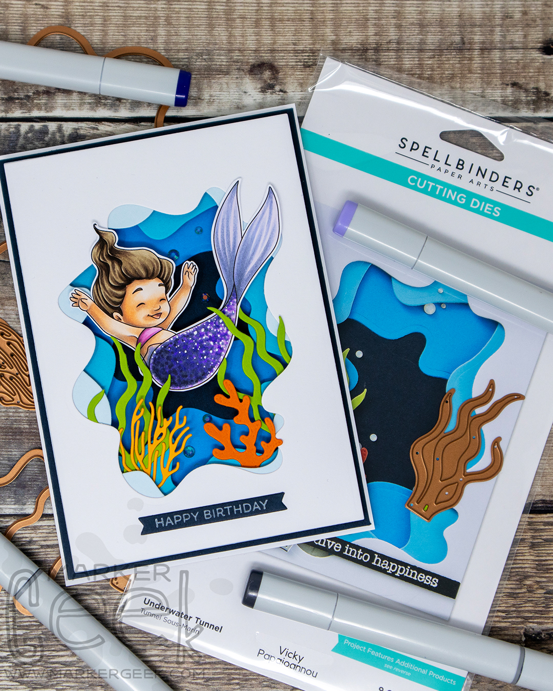 Cute Mermaid Underwater Tunnel Card - Marker Geek