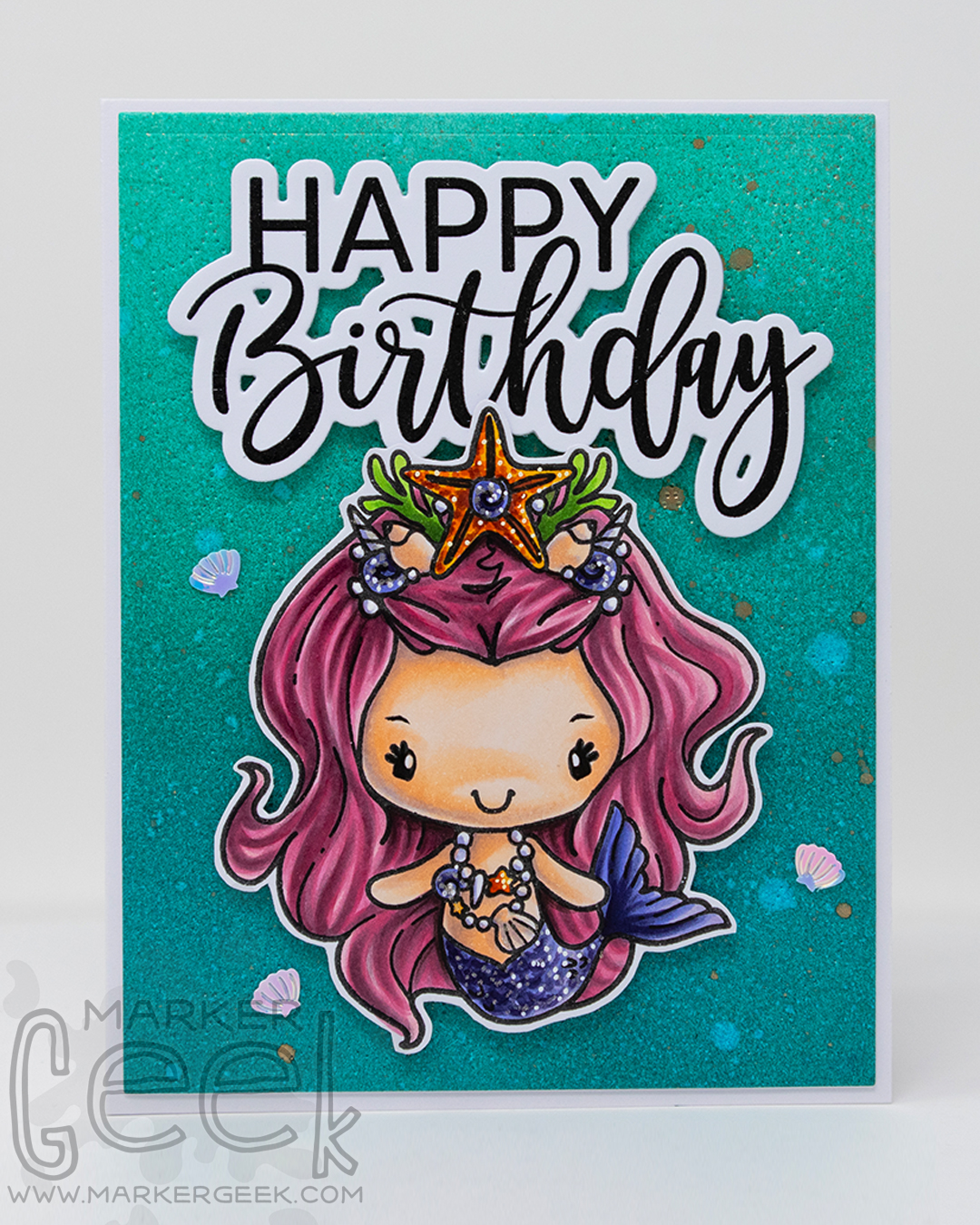 The Greeting Farm Mermaid Bday Anya Card & Copic Video - Marker Geek