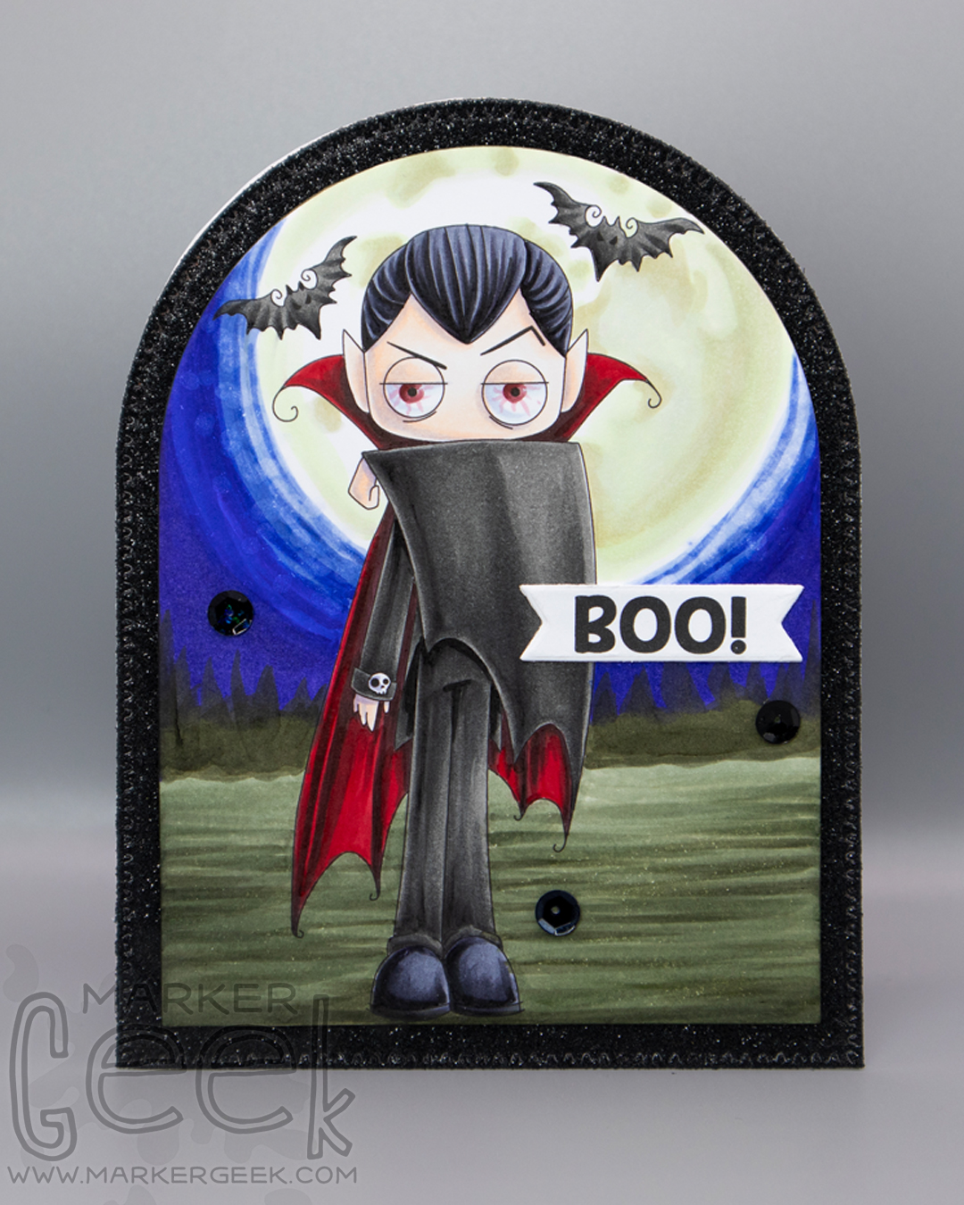 Oddball Dracula Halloween Scene & Copic Video - Marker Geek