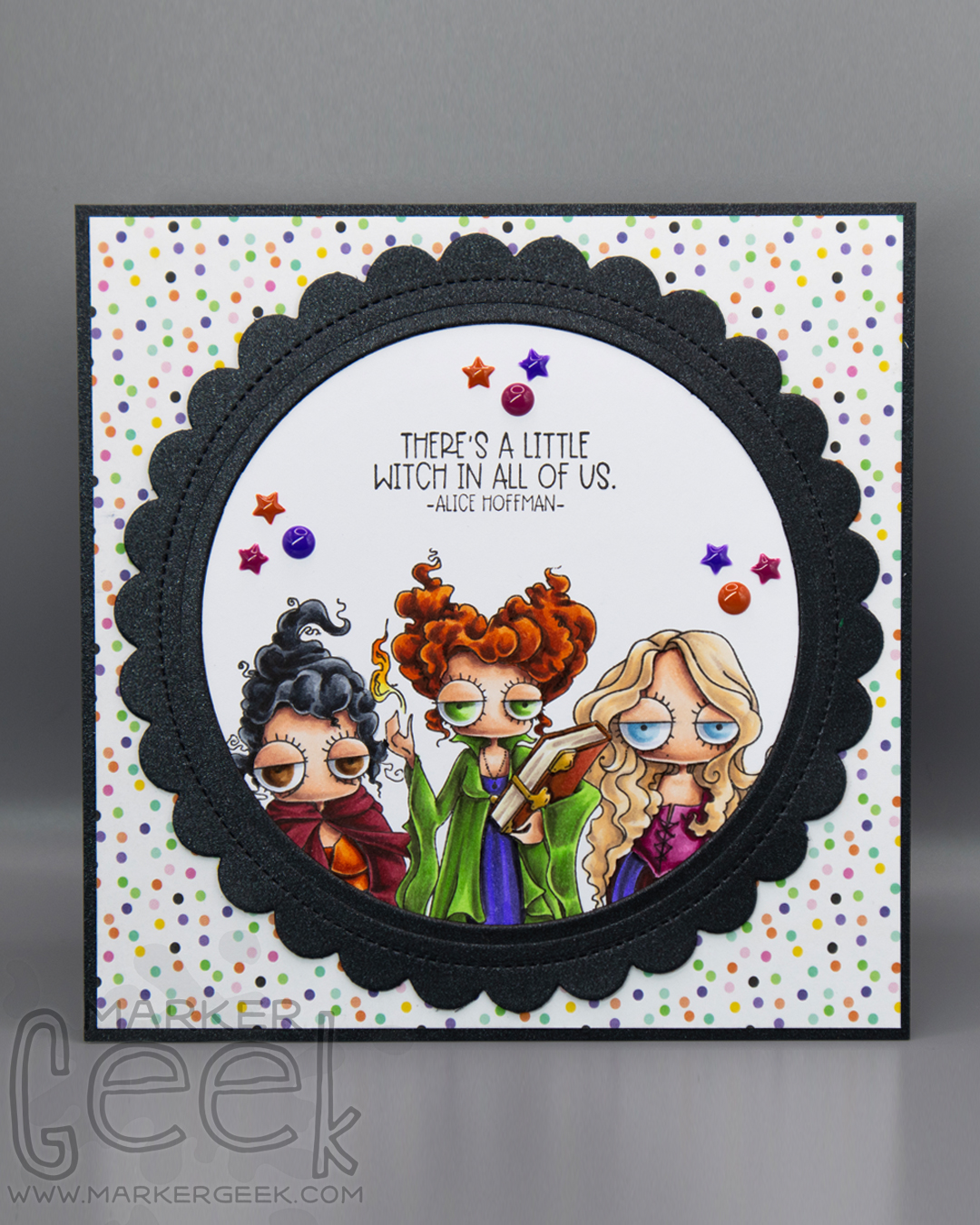 Stamping Bella Oddball Witchy Sistahs Halloween Card - Marker Geek