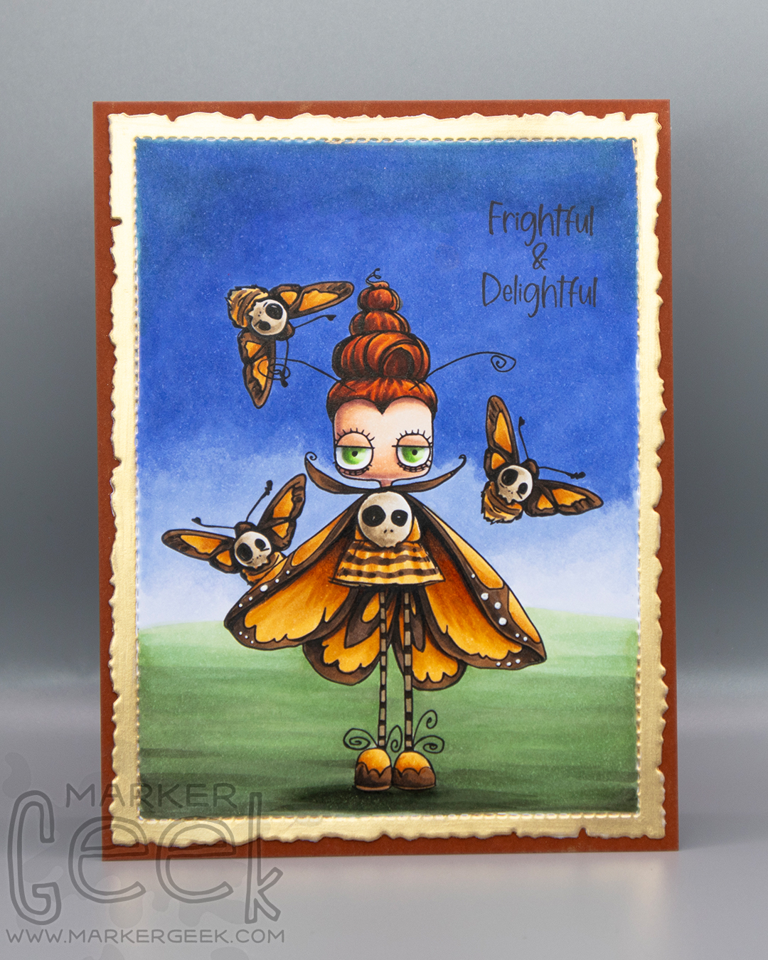 Stamping Bella Oddball Moth Halloween Card - Marker Geek
